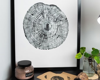 Wood Stump Ink Art - Etsy