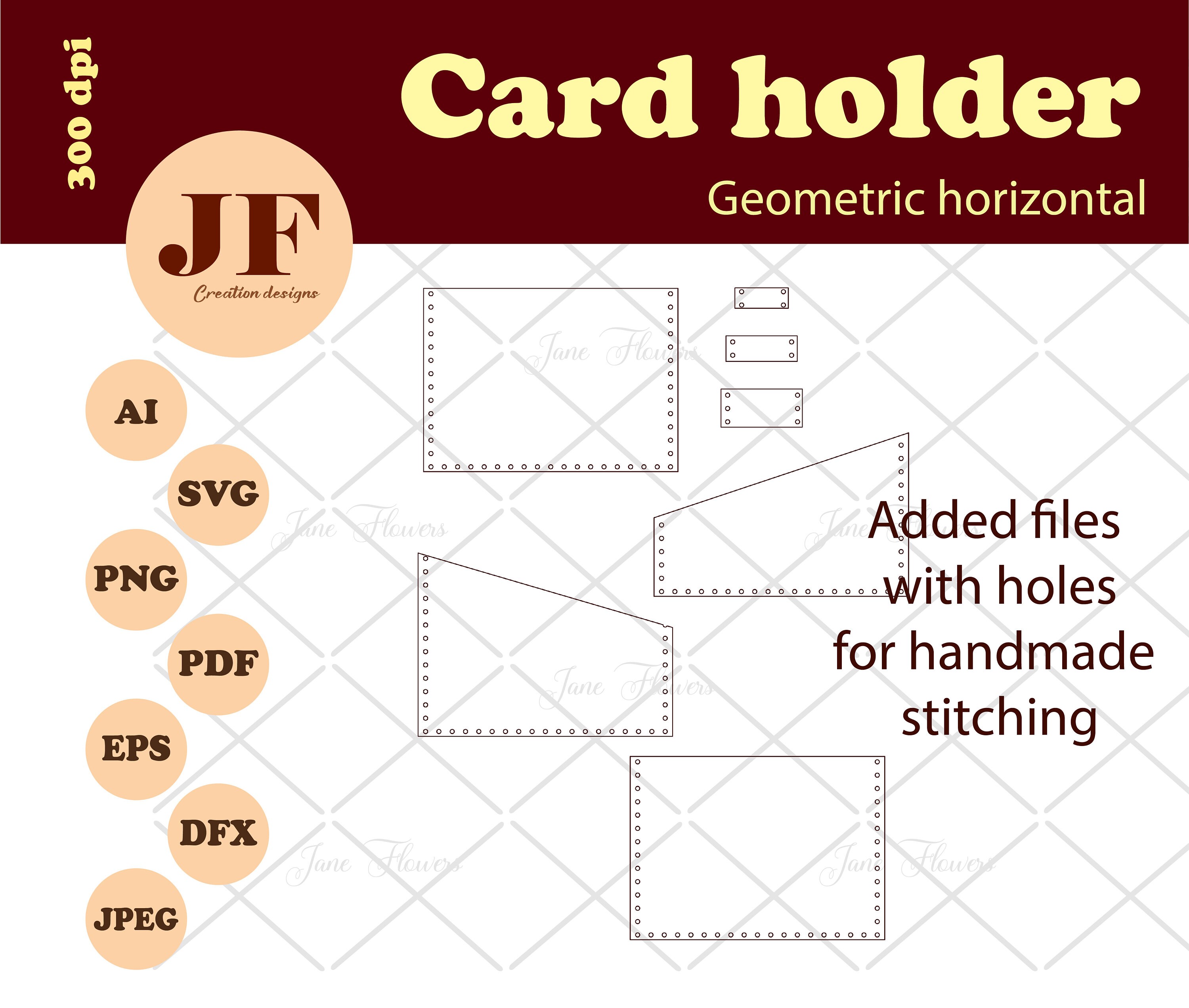 Geometric Card Holder SVG Template: DIY Faux Leather Wallet (digital ...