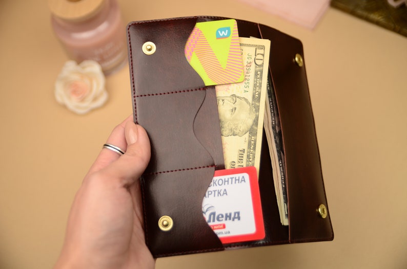 Long Wallet Template SVG Leather Women Wallet Pattern Slim - Etsy