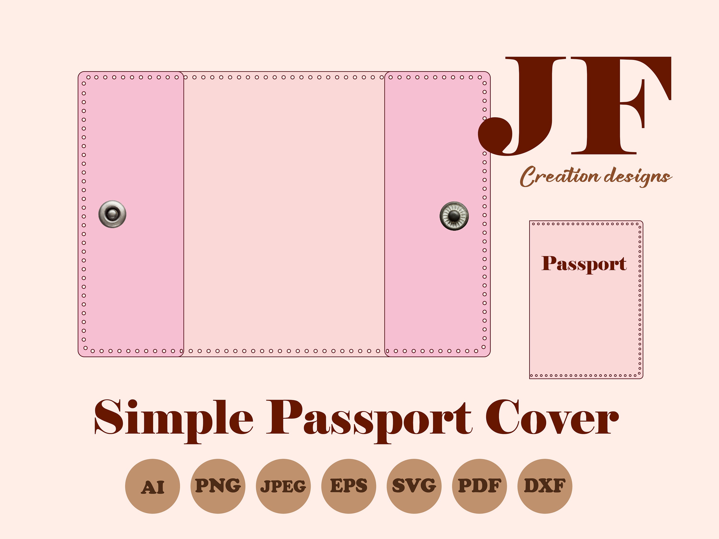 Passport Cover Template SVG DIY Holder Pattern Make Your Own - Etsy Canada