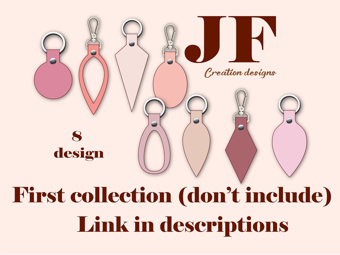 Cute Leather Key Fob Template Keychain Pattern Svg Bundle - Etsy
