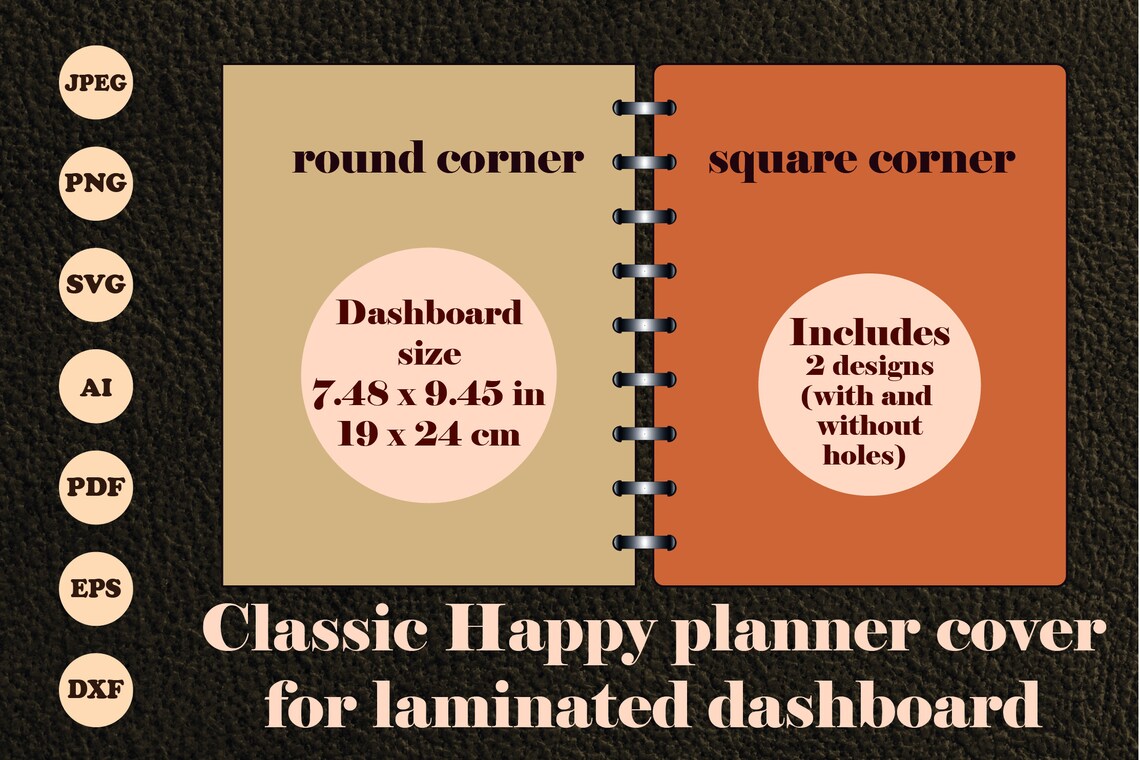 Classic Happy Planner Insert Template: DIY Dashboard Cover (SVG, PDF ...