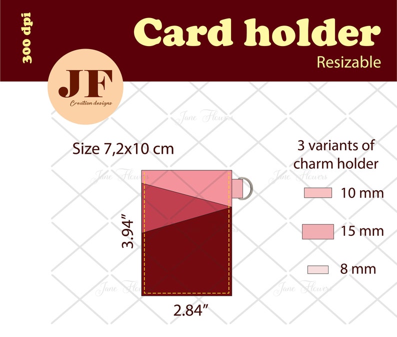 Vertical Card Holder SVG, Geometric Keychain Card Holder SVG, Card ...