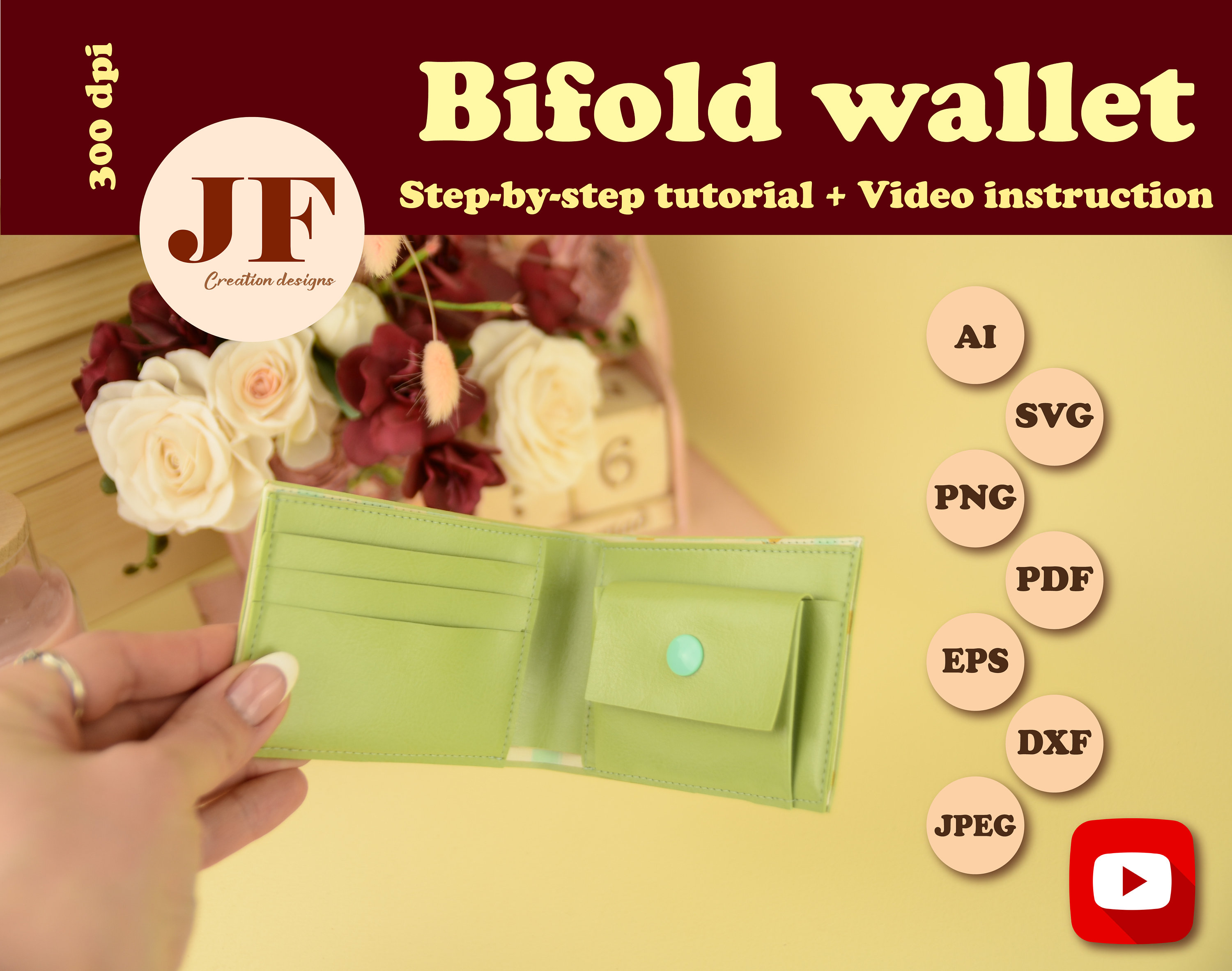 Leather Wallet Pattern to Sew SVG for Cricut Wallet Template - Etsy