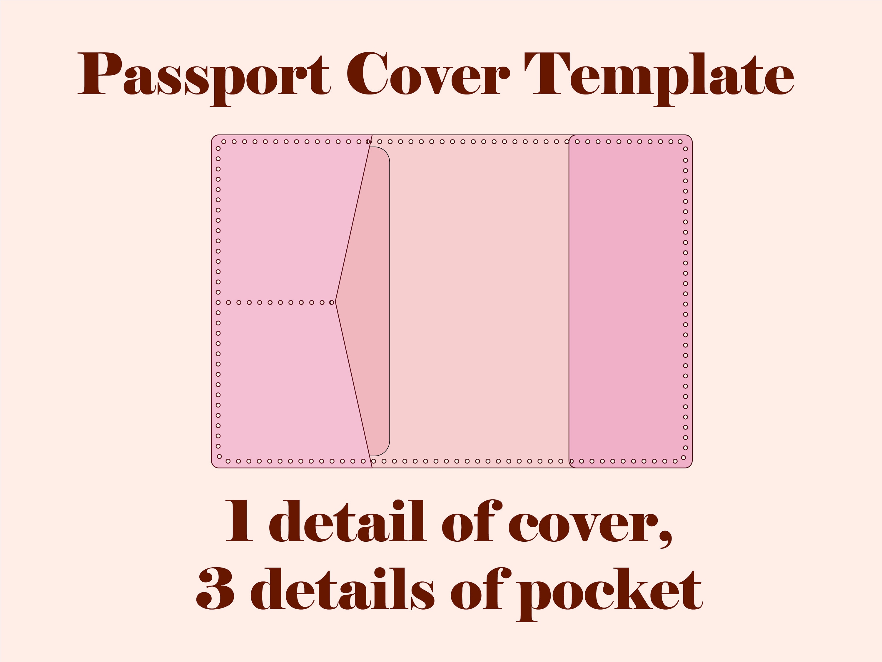 Passport Sleeve Template With Pockets DIY Card Holder - Etsy