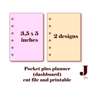 Pocket Plus Planner Cover Template SVG With Punch Holes, Pocket Plus ...