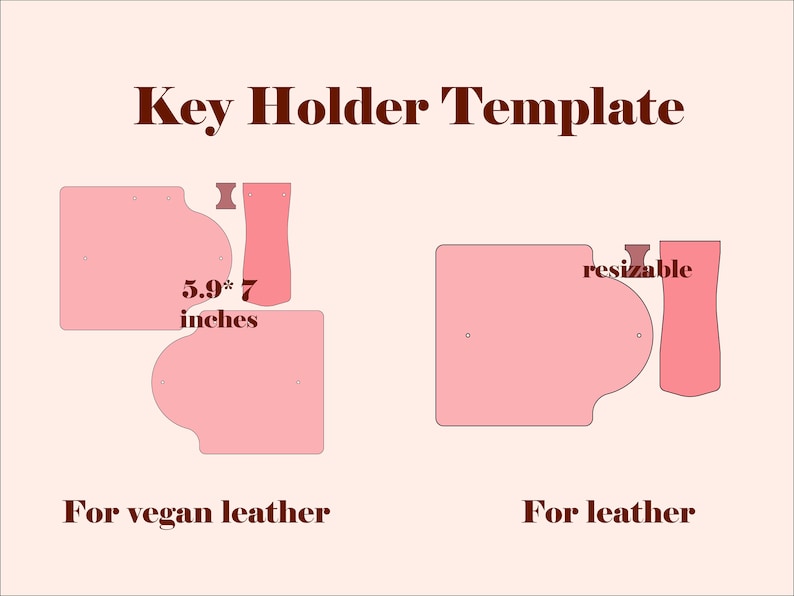 Leather Key Holder Template Key Bag Pattern DIY Keys Cover - Etsy