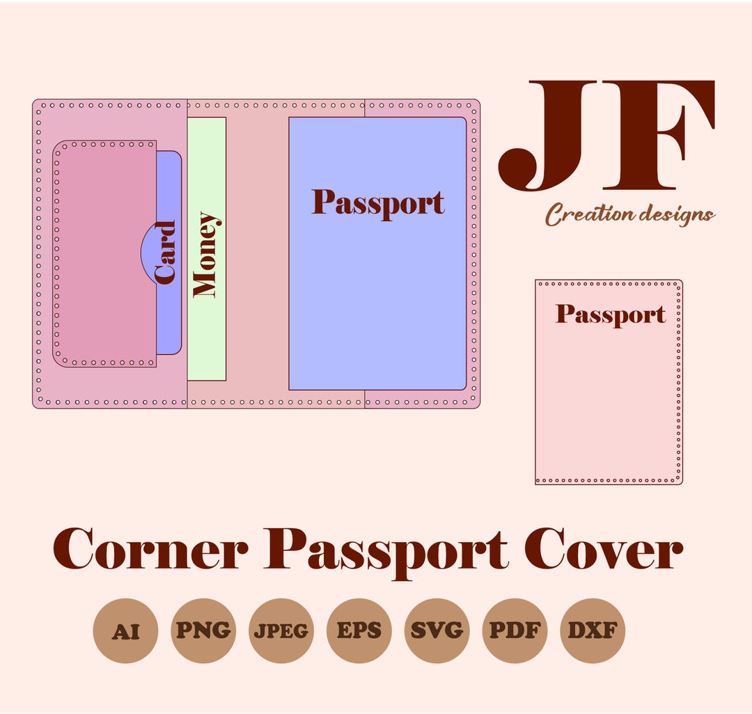 DIY Passport Cover Template for Cricut: Card Holder Patterns SVG Cut ...