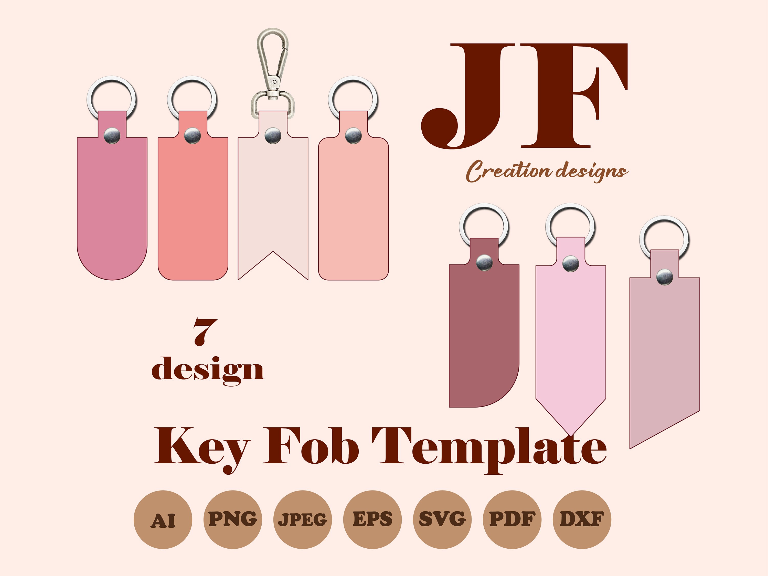 Cute Key Fob Template Collection Keychain Svg Bundle Keys - Etsy
