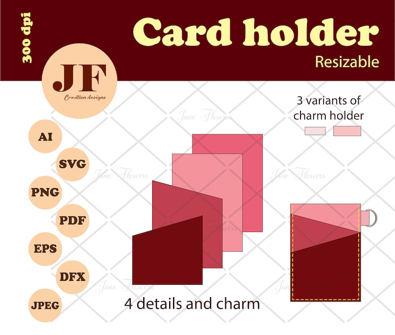 Vertical Card Holder SVG, Geometric Keychain Card Holder SVG, Card ...