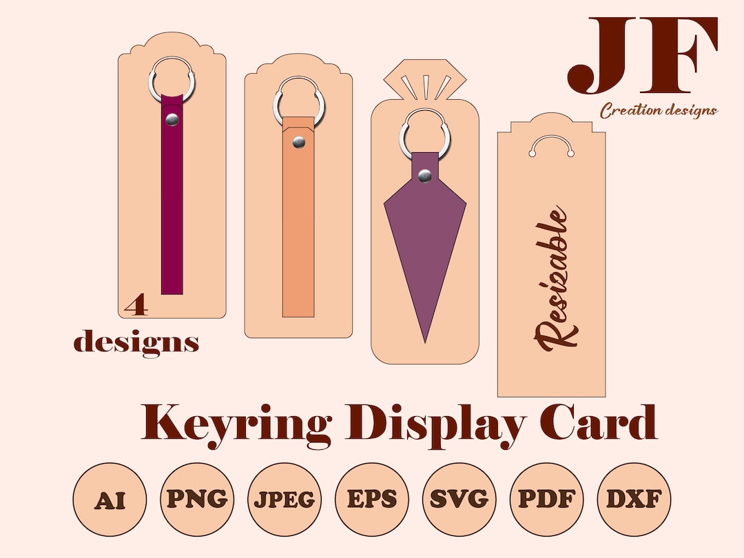 Keyring Display Card Template, Keychain Holder Pattern, DIY Lanyard ...