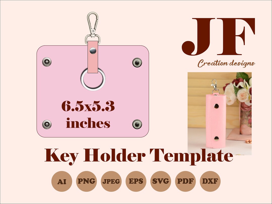Minimalist Key Holder Template, Key Bag Pattern, DIY Keys Cover ...