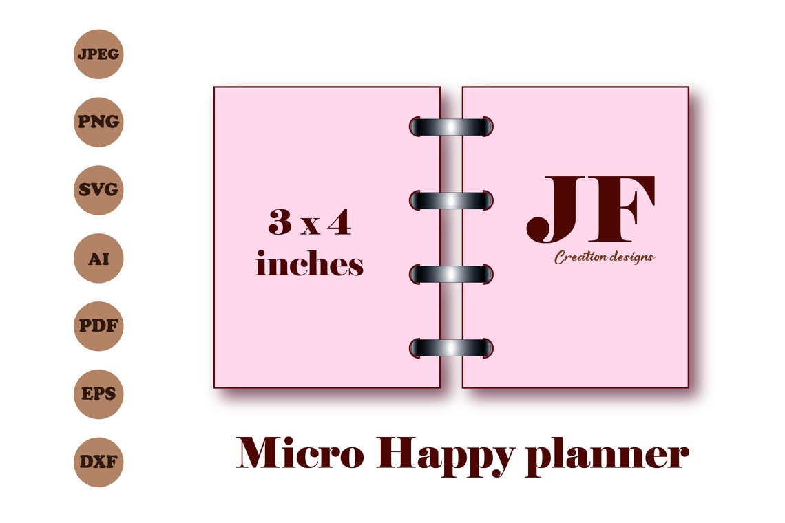Micro Happy Planner Insert Template SVG With Punch Holes and - Etsy
