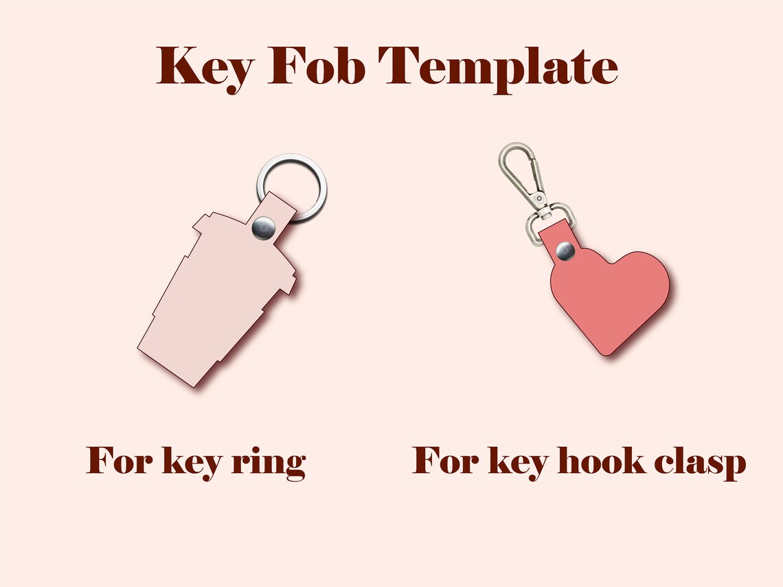 Cute Leather Key Fob Template Keychain Pattern Svg Bundle - Etsy