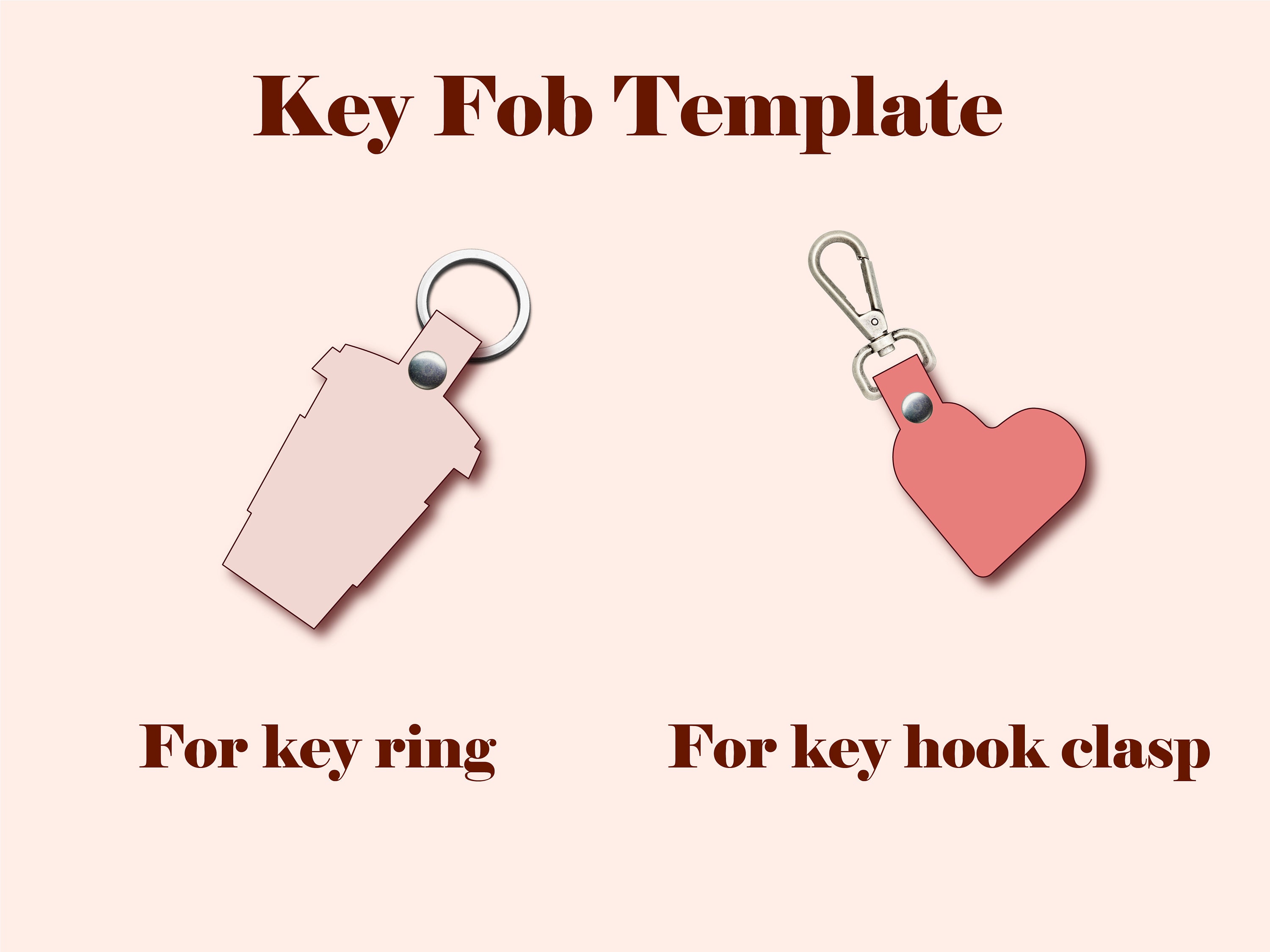 Cute Leather Key Fob Template Keychain Pattern Svg Bundle - Etsy