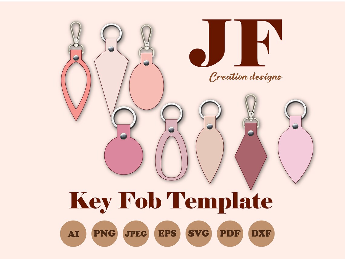 Cute Key Fob Template Keychain Svg Bundle Keys Organizer - Etsy
