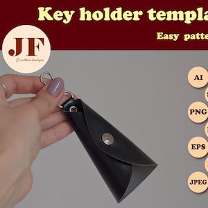 Leather Key Holder Template, Easy Pattern of Cute Key Storage, DIY Key ...