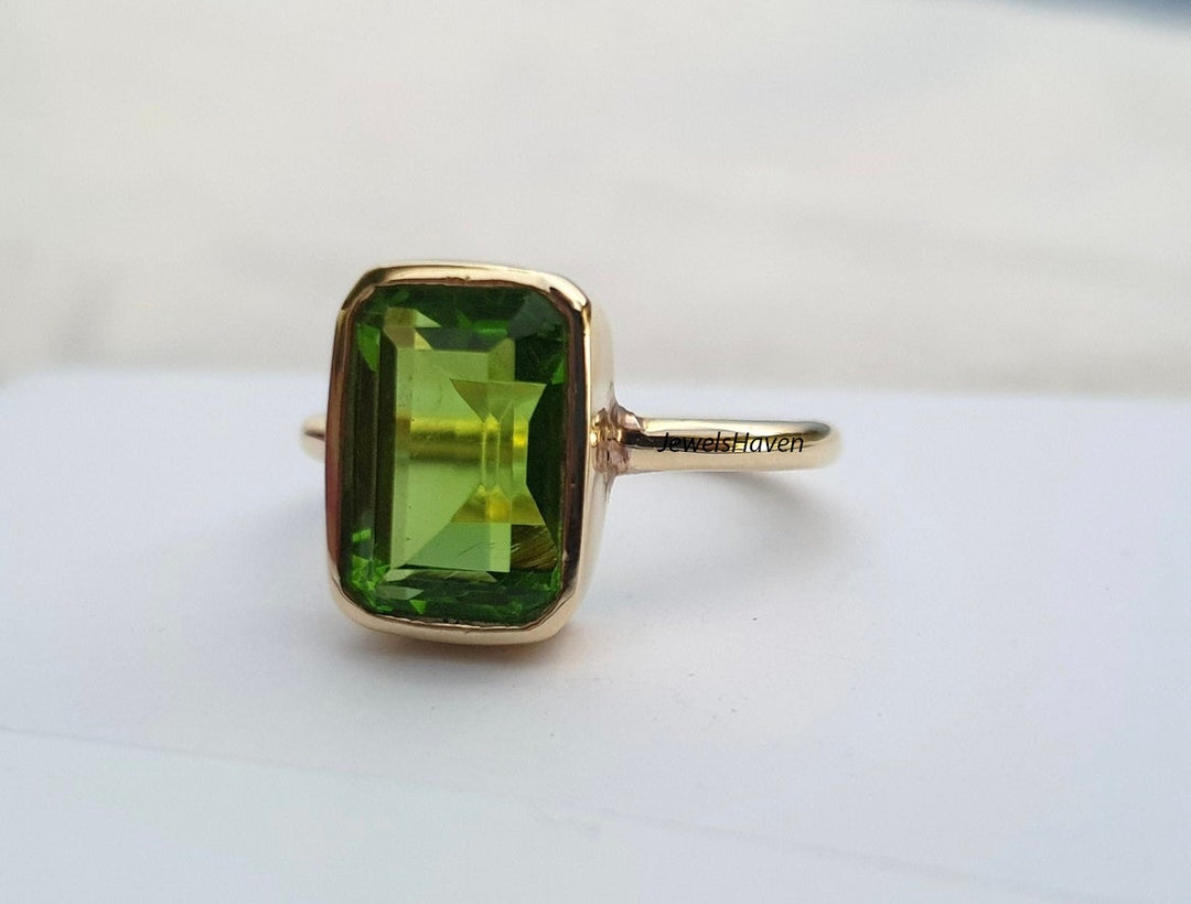 Peridot Ring August Birthstone Sterling Silver Ring Boho - Etsy