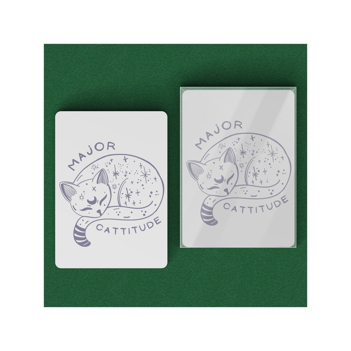 Major Cattitude Playing Card Deck With Case Funny Artsy Cat Design on ...