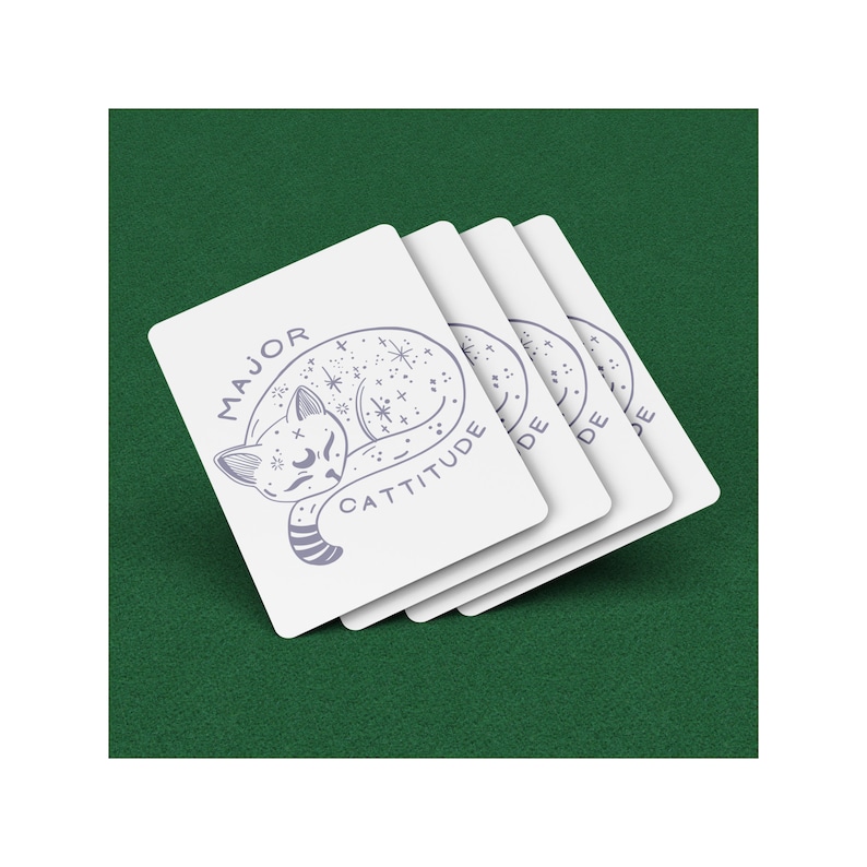 Major Cattitude Playing Card Deck With Case Funny Artsy Cat Design on ...