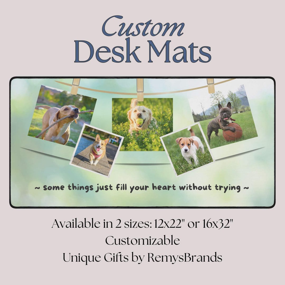 Custom Pet Photo Desk Mat: Personalized Animal Office Decor - Etsy