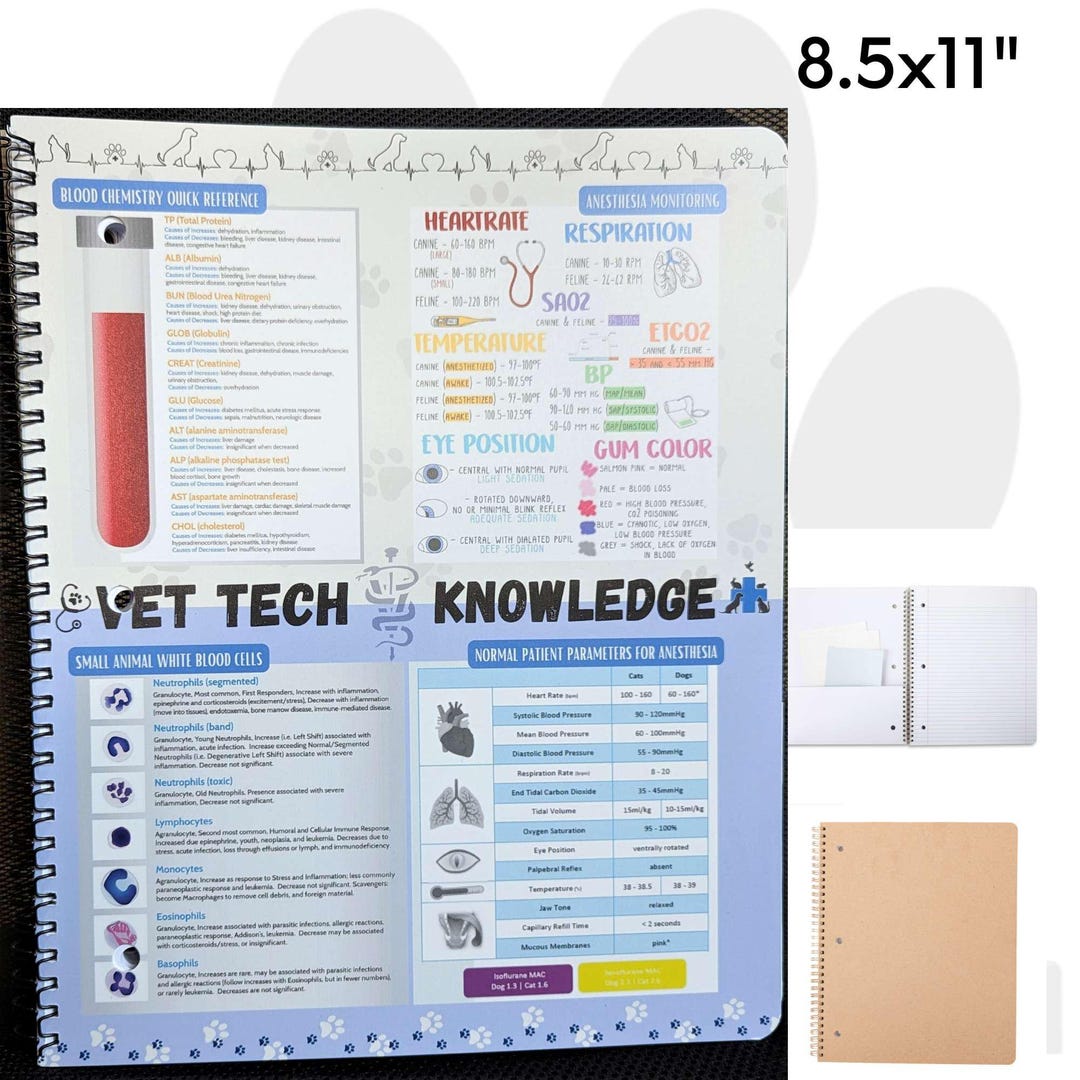 Vet Tech Knowledge Notebook XL Edition by Remysbrands | Blank Journal ...
