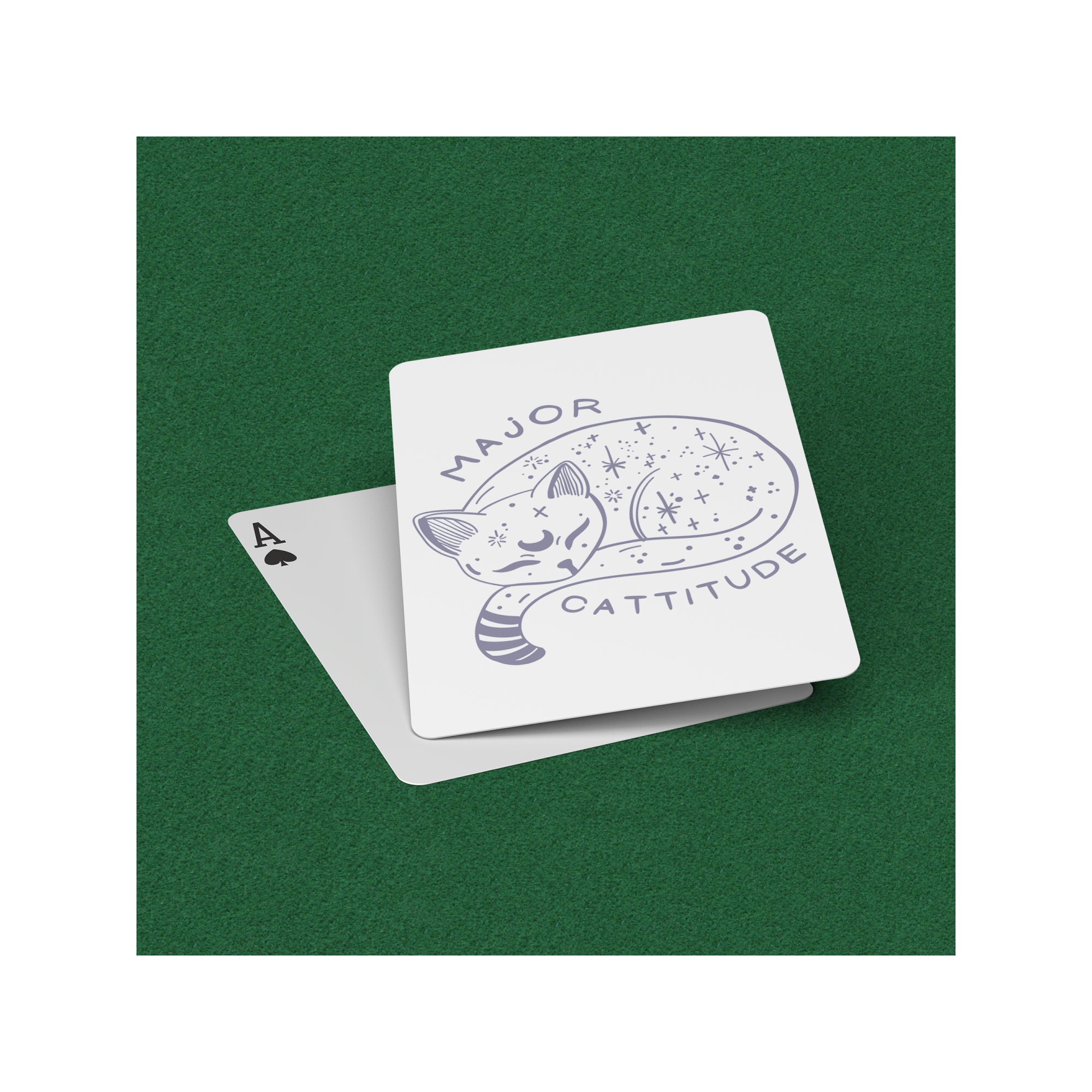 Major Cattitude Playing Card Deck With Case Funny Artsy Cat Design on ...