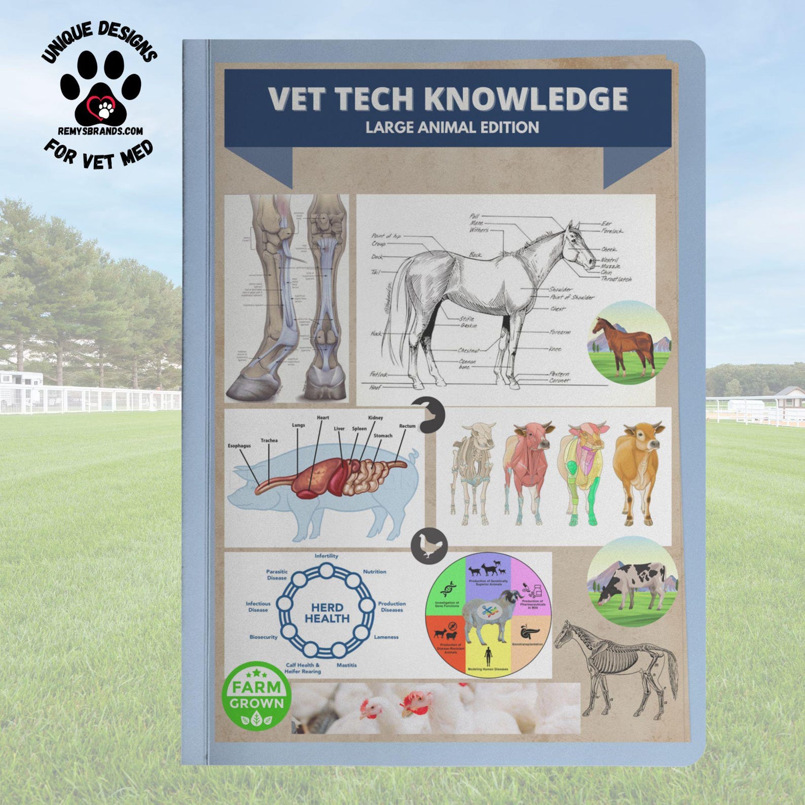 Vet Tech Knowledge (large Animal Edition) Paperback Journal Small and ...