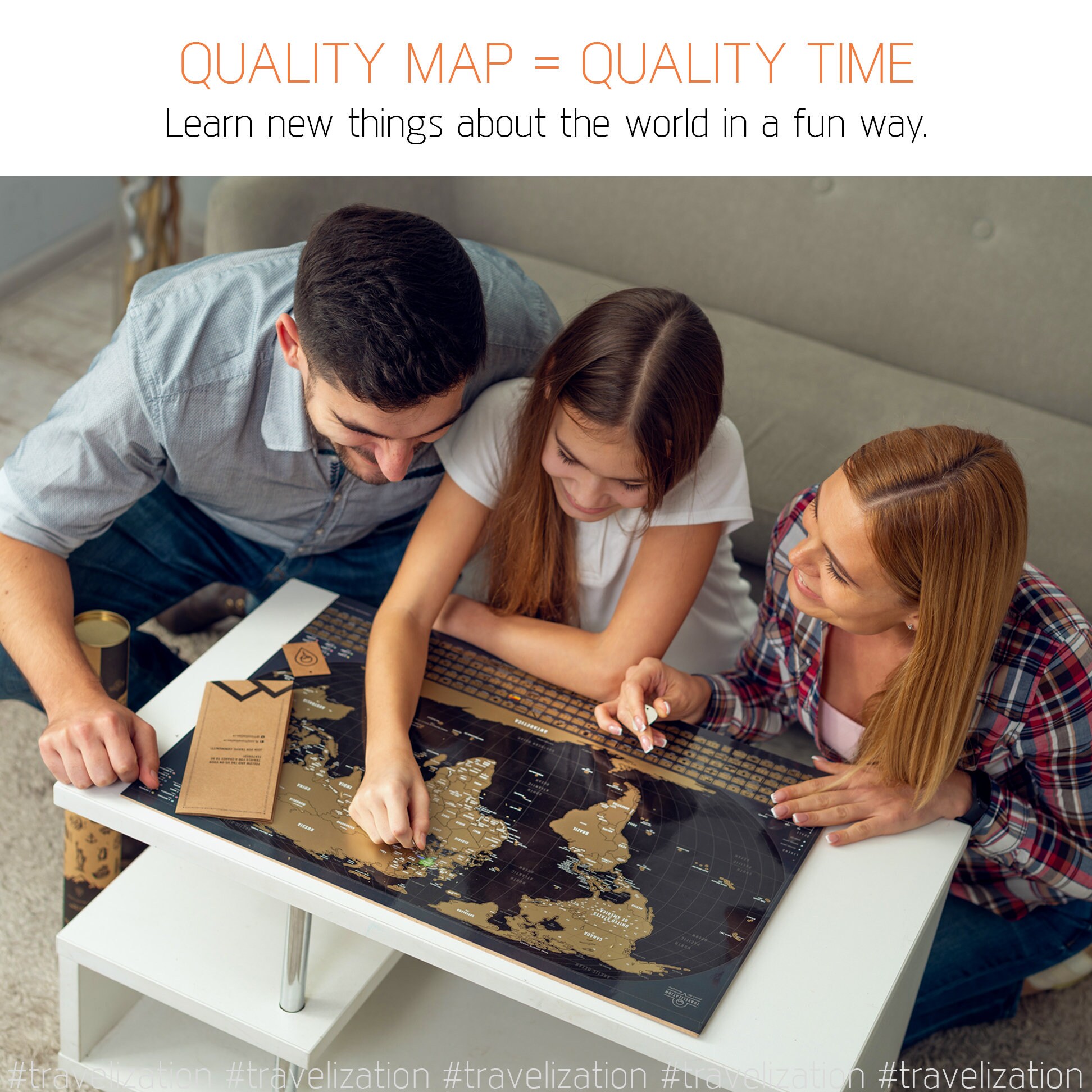 Scratch off Map of the World With Flags 24 X 17 Easy to Frame Scratch ...