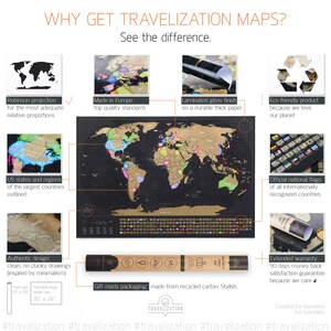XL Scratch off Map of the World With Flags - 36x24 Easy to Frame ...