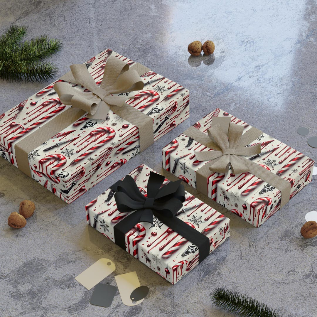Killer Candy Canes Wrapping Paper - Etsy