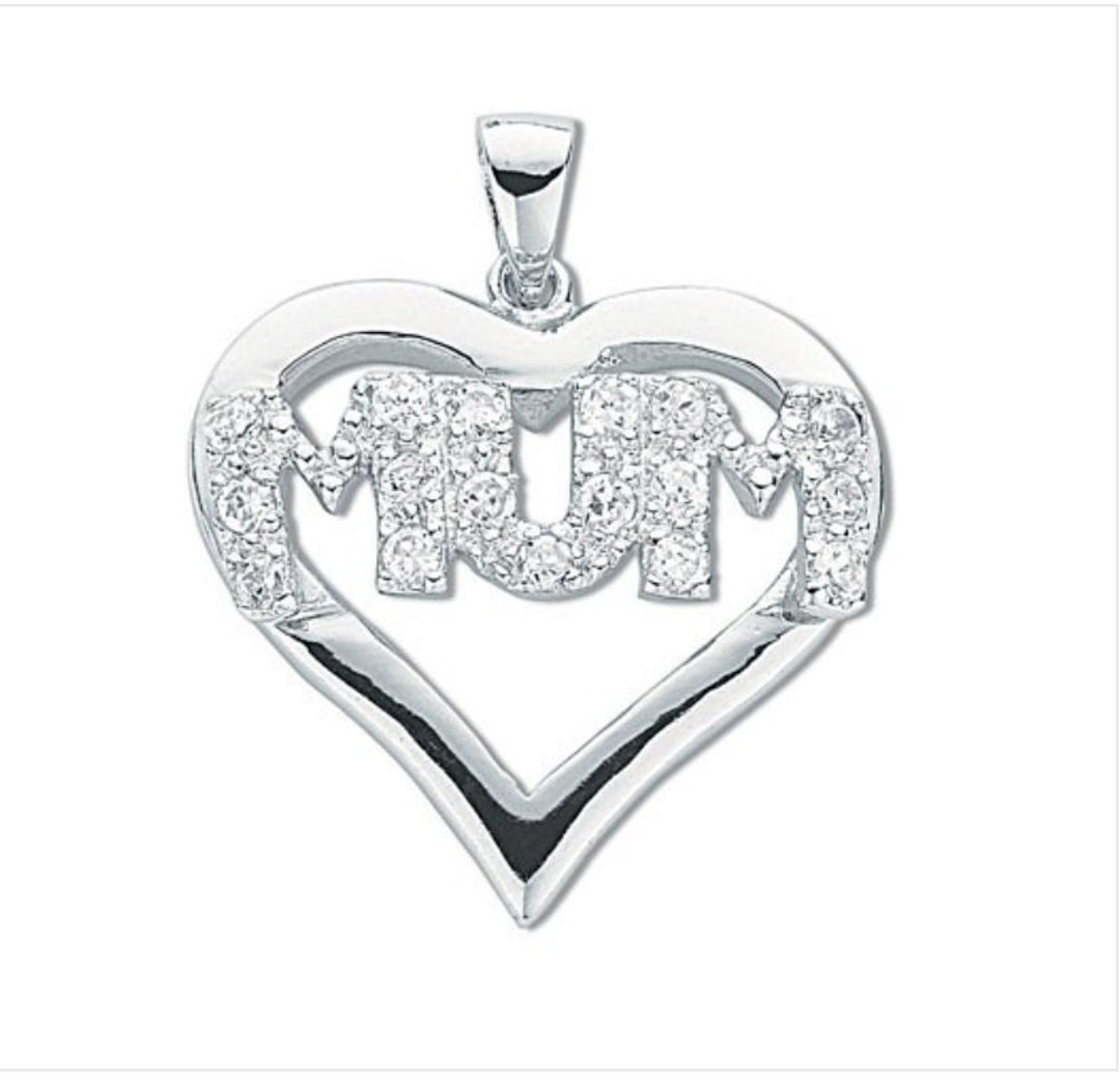 Silver Mum Pendant Necklaces Heart Ladies 925 Gift Boxed - Etsy UK