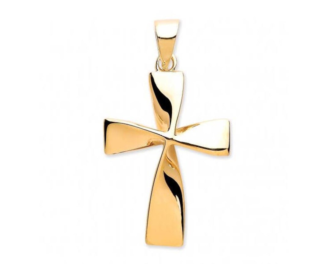 9ct Gold Cross 9ct 375 Hallmarked 18 Mm Highly Polished, Beautiful ...