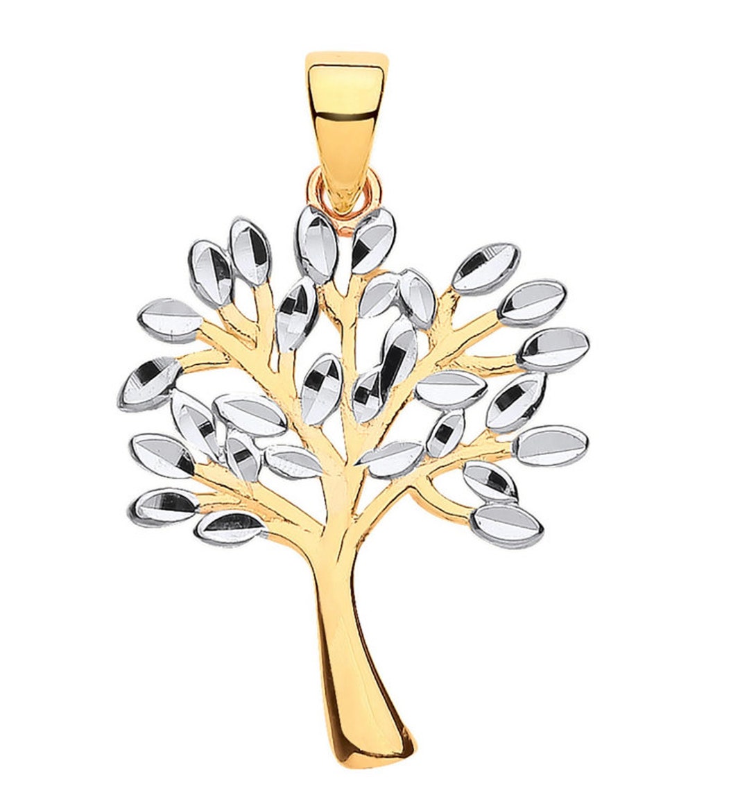9ct Gold Pendant tree of Life - Etsy
