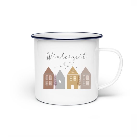 Enamel Cup Winter Time Gift - Etsy