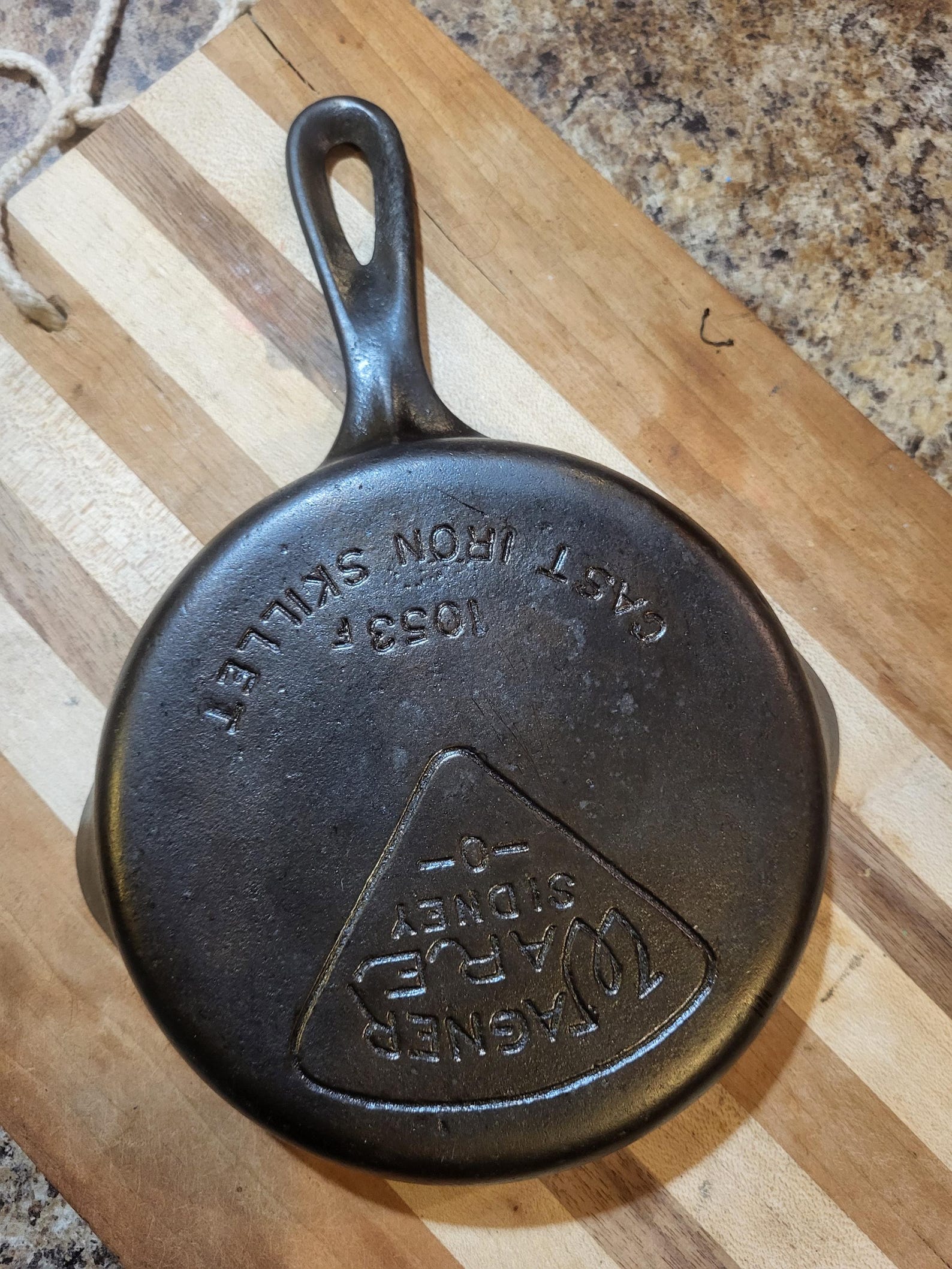Vintage Wagner Ware #3 Cast Iron Skillet " Pie Logo " 1053F 1924-1934 ...