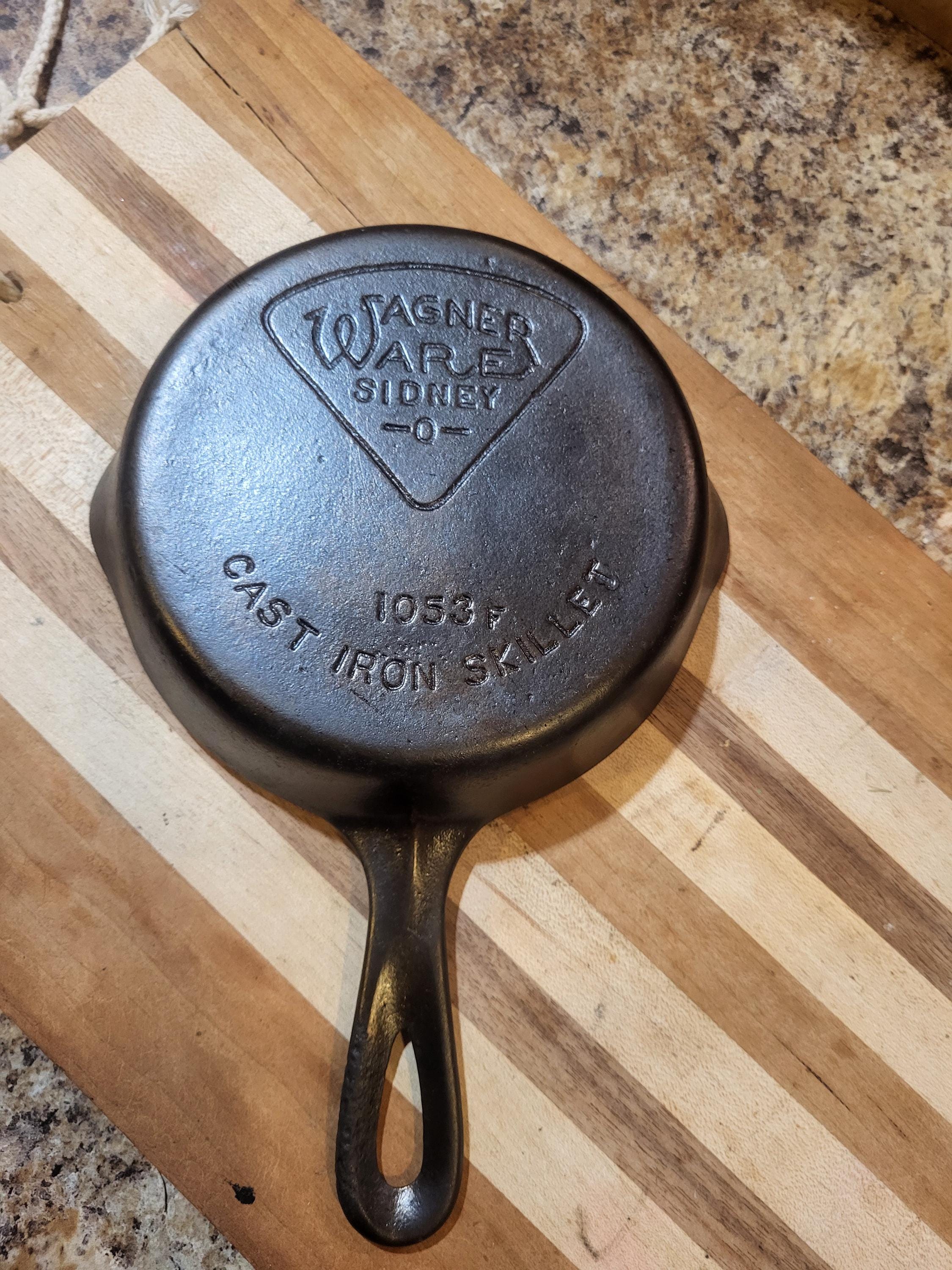 Vintage Wagner Ware #3 Cast Iron Skillet " Pie Logo " 1053F 1924-1934 ...