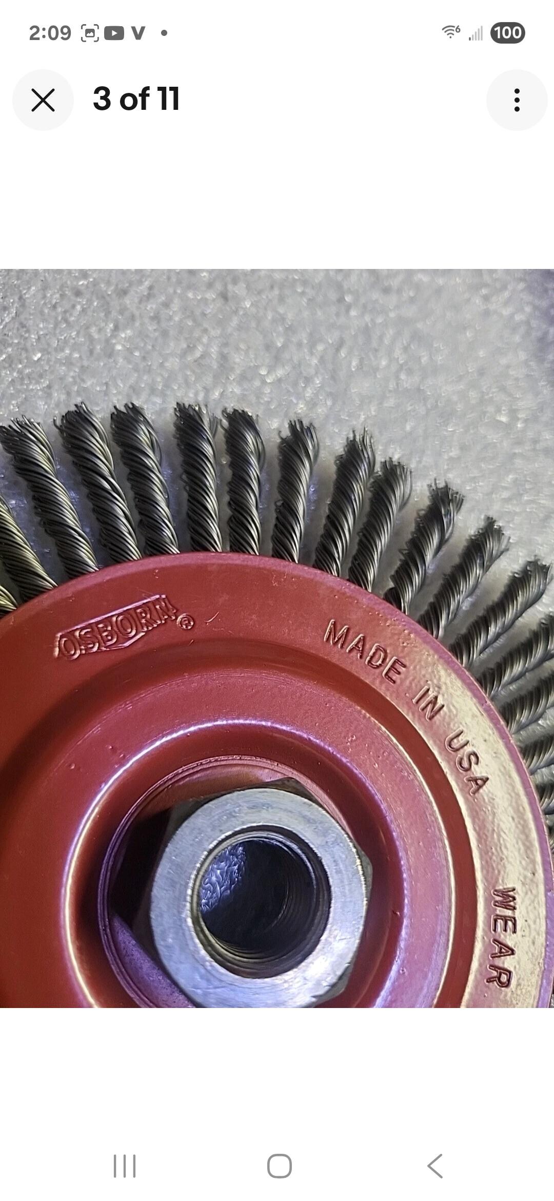 Osborn USA 6 1/2" Stringer Bead Wire Wheel 5/8-11 MSFS 12,000 RPM. New ...