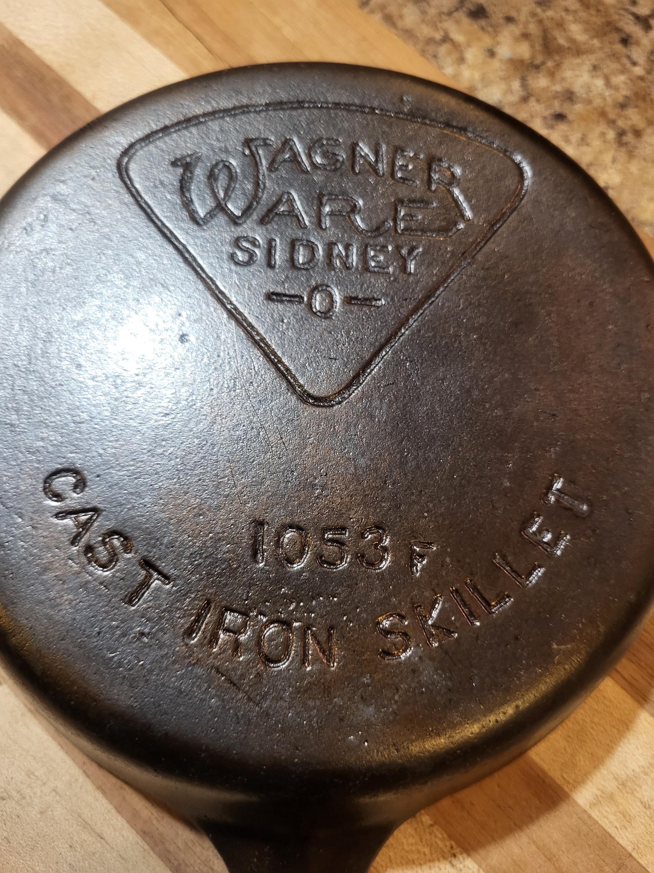 Vintage Wagner Ware #3 Cast Iron Skillet " Pie Logo " 1053F 1924-1934 ...