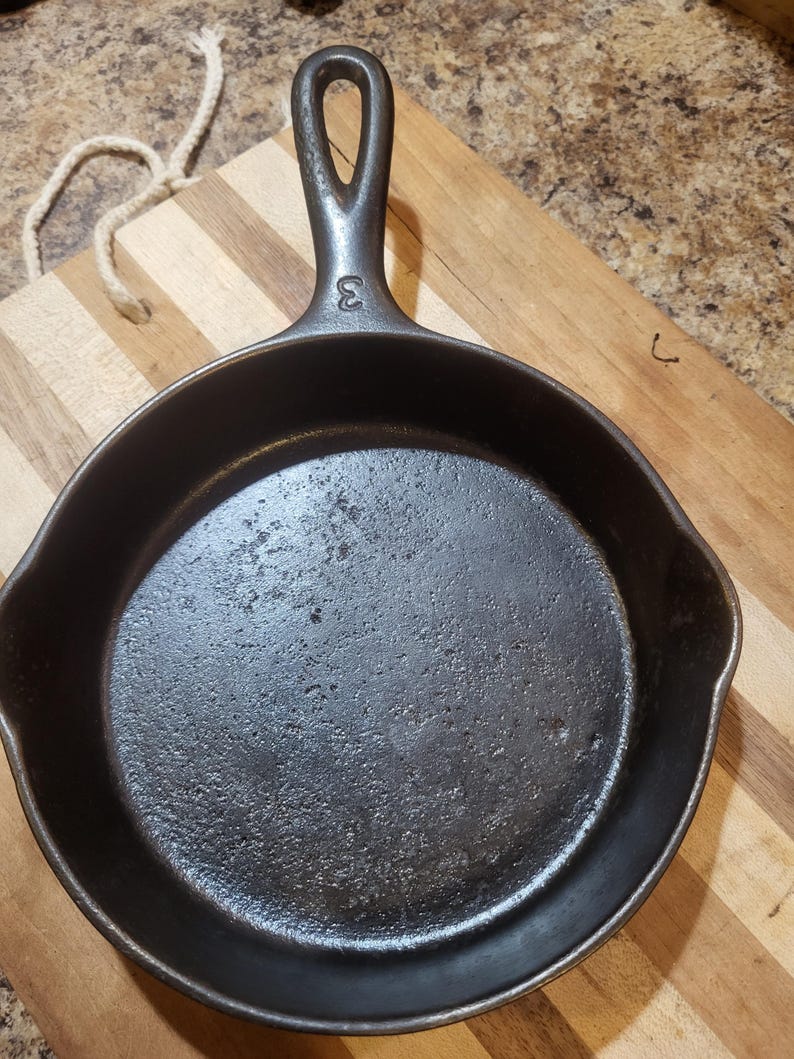 Vintage Wagner Ware #3 Cast Iron Skillet " Pie Logo " 1053F 1924-1934 ...