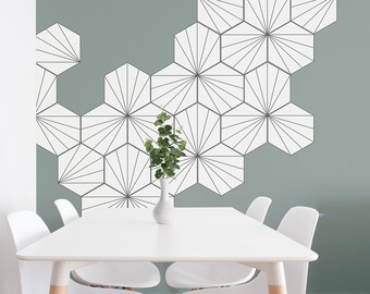 Geometric Tile Sticker Customise Your Colour Hexagon Wall | Etsy
