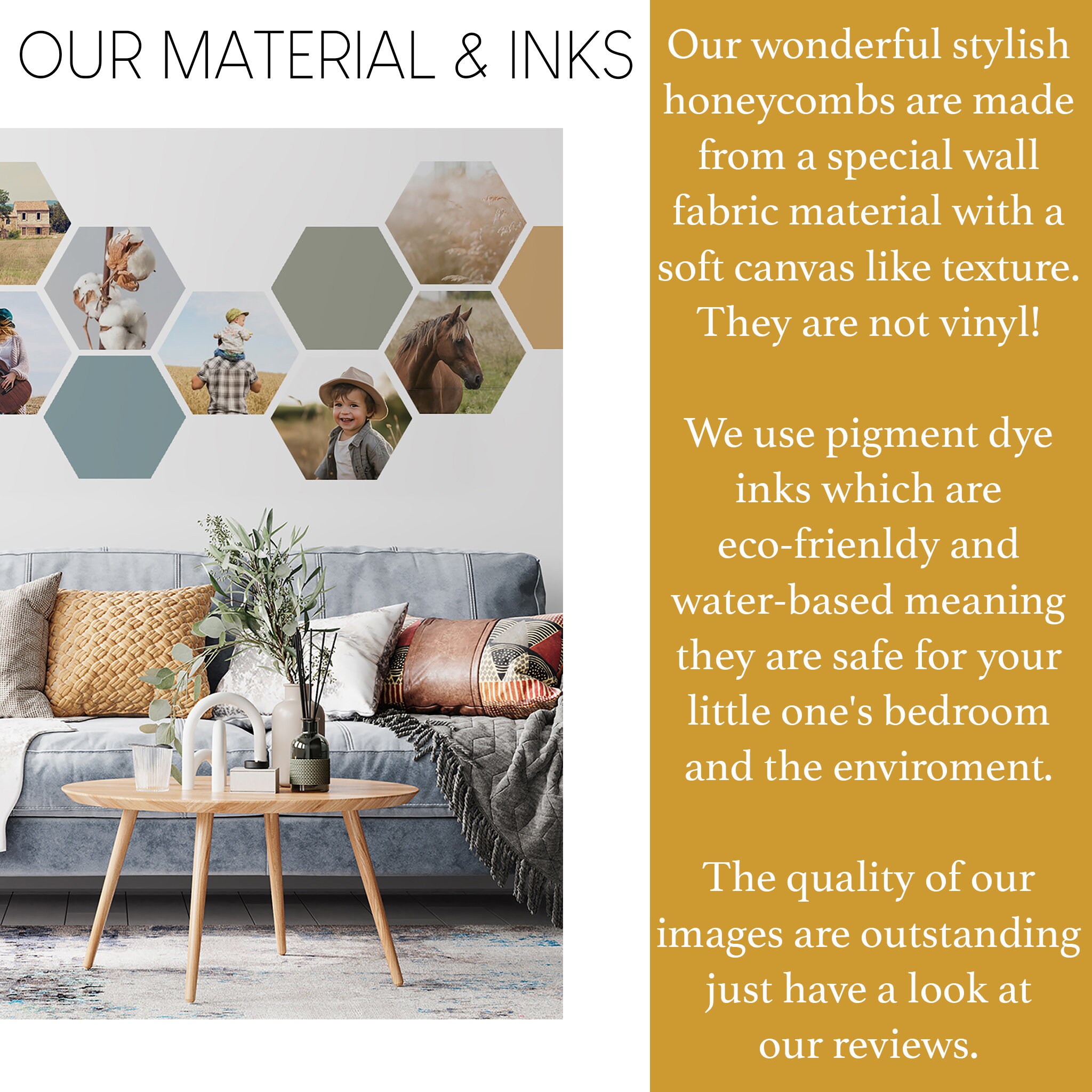 Textured Concrete White, Beige and Grey Wall Decor, Removable Hexagon ...