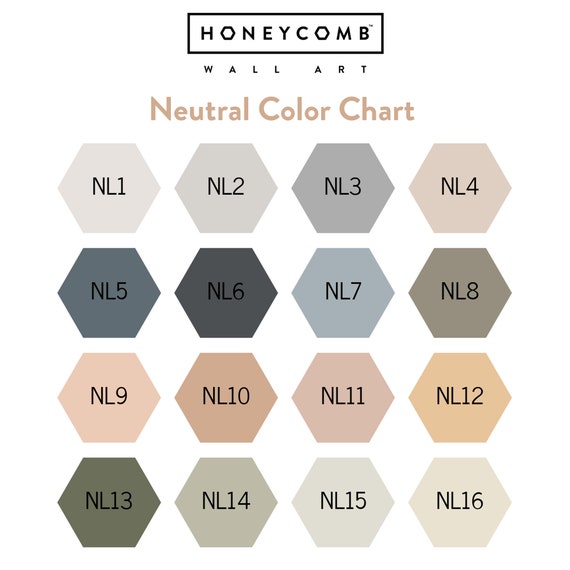 Neutral Colour Chart Removable Hexagon Wall Art | Etsy