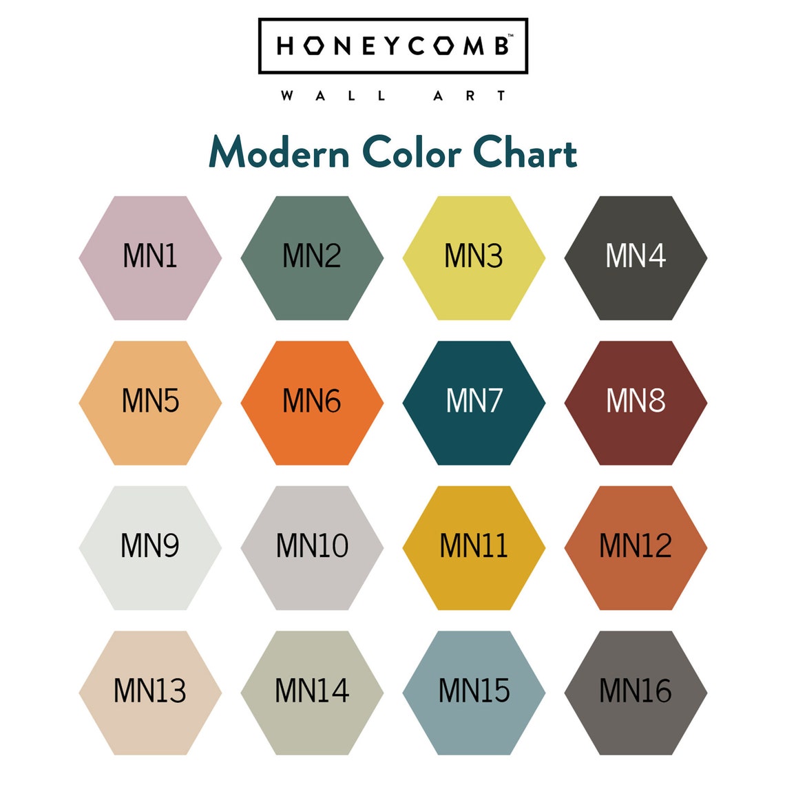 Modern Colour Chart Removable Hexagon Wall Art - Etsy