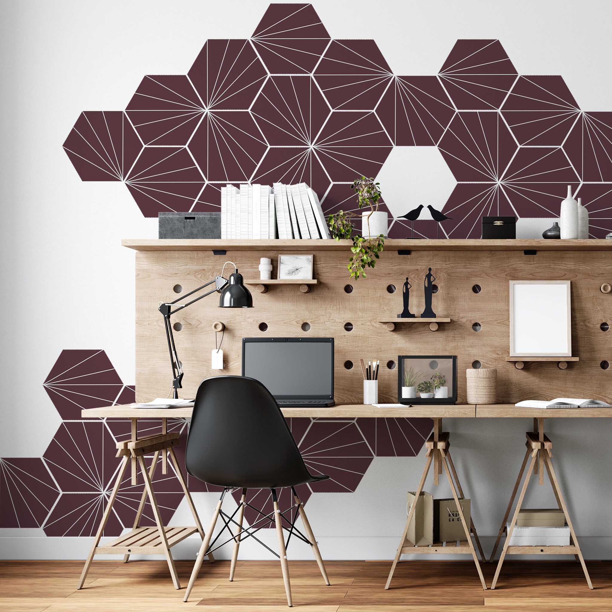 Geometric Tile Sticker Customise Your Colour Hexagon Wall - Etsy