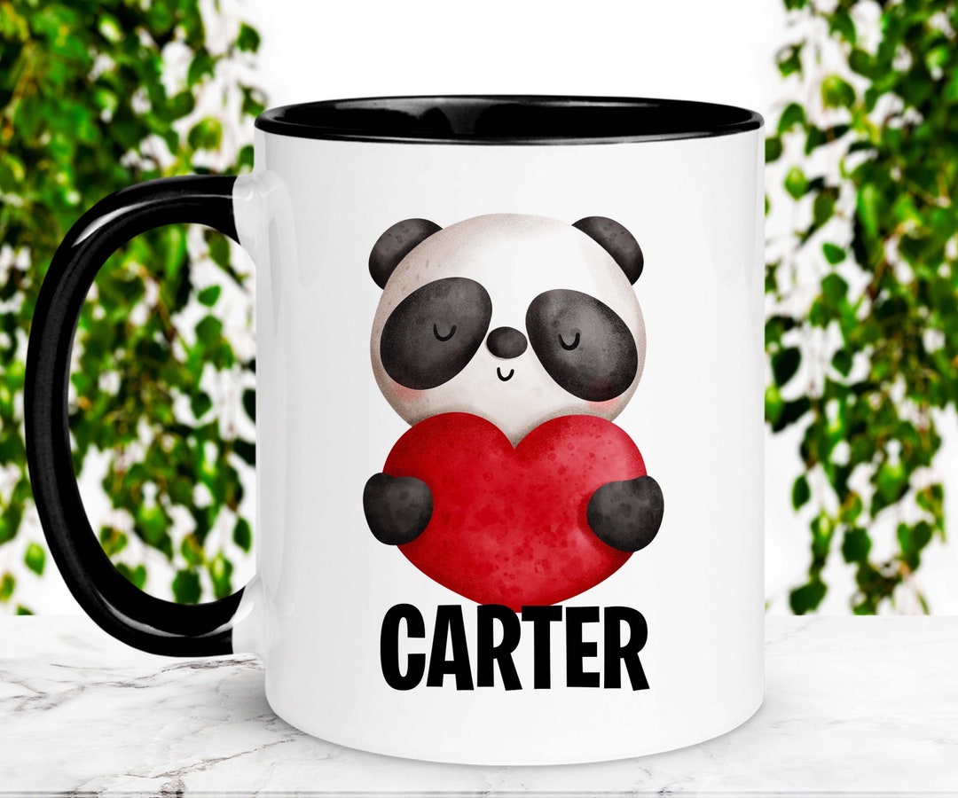 Personalized Panda Mug, Kids Valentines Day Gift - Etsy