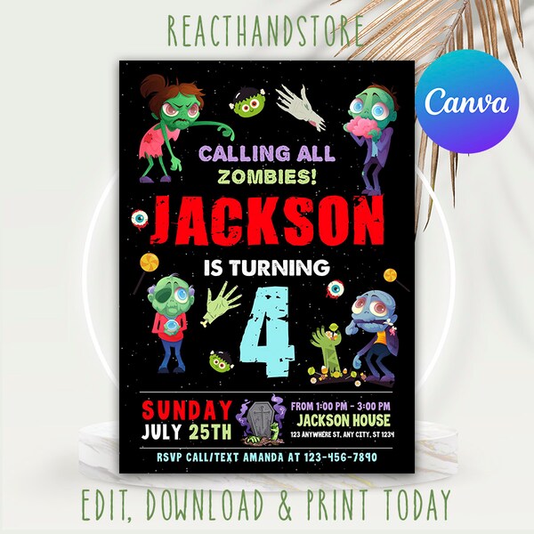 Zombie Invite - Etsy