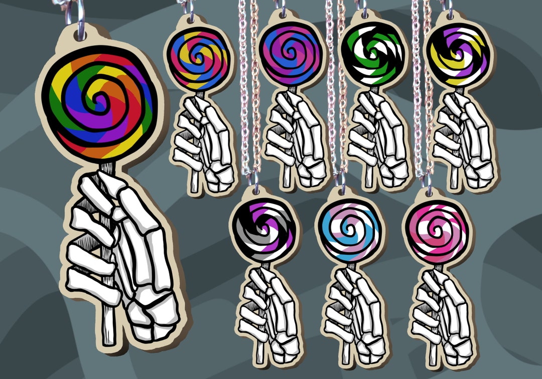 Necklaces in the Shape of Skeleton Hands, in the Colors of LGBT Flags ...