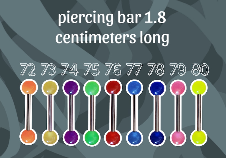 80 Models - Straight Bar Piercing - Three Lengths - 0.5cm - 1.2cm - 1 ...
