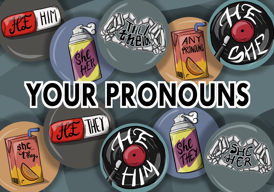 Button Badges Pronouns Pronoun They/them He/they She/they He/him She ...
